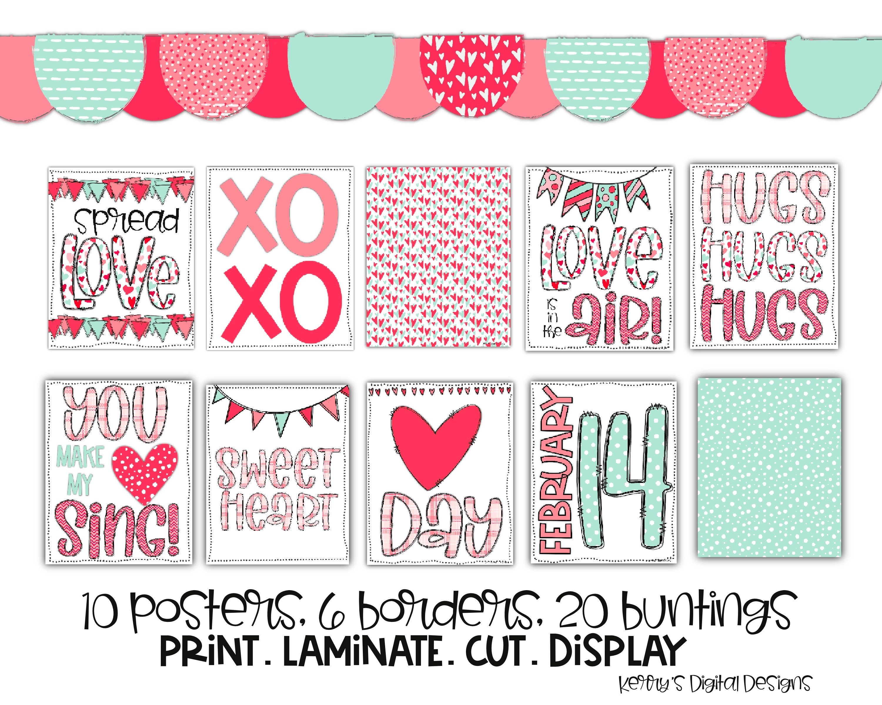 Editable Valentines Day Quote Poster Kit 8 Editable 10 - Etsy