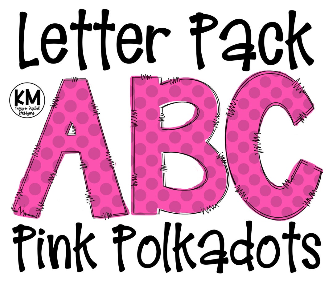 Hot Pink Polka Dot Letter Pack - Etsy