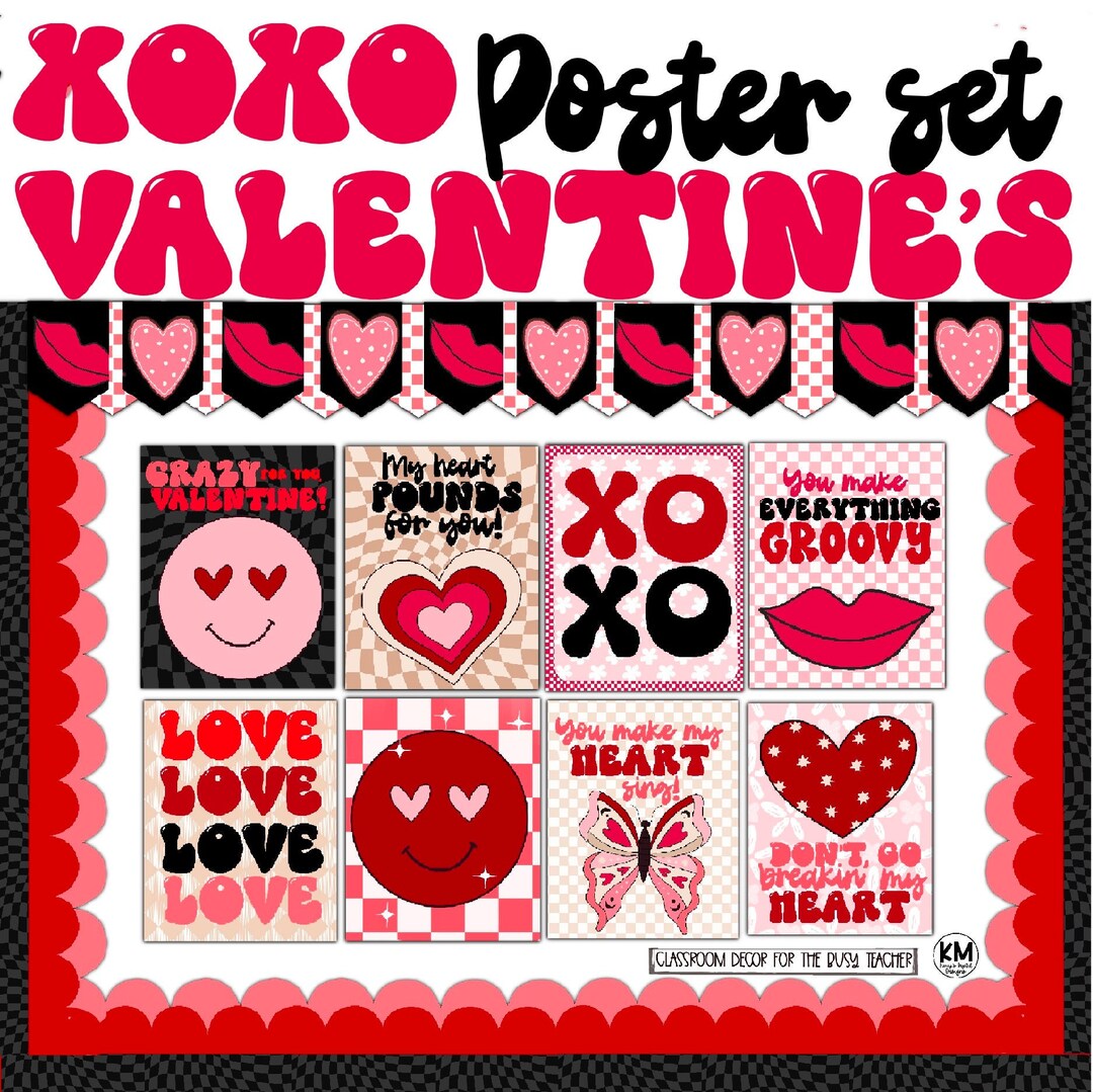 XOXO Valentines Day Poster Set EDITABLE Comes in Pngs Jpgs Pdfs 24 - Etsy