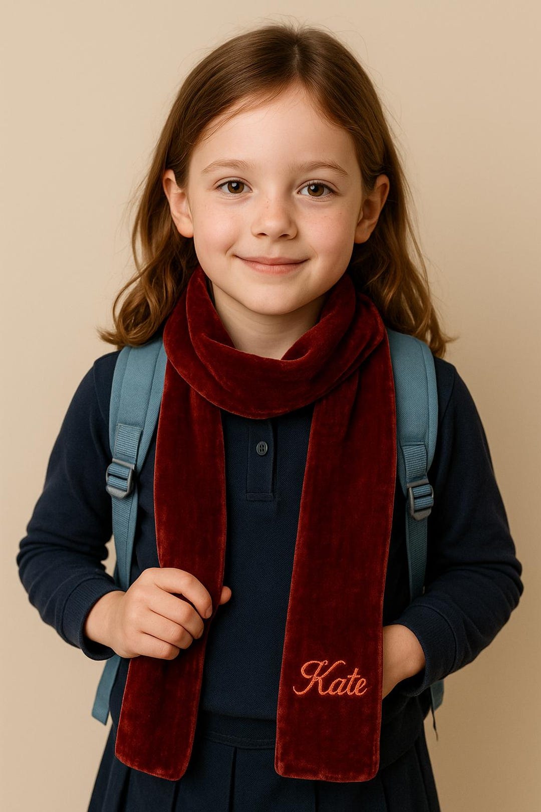 Personalized Silk Velvet Scarf for Girls/boys in Various Colors ...