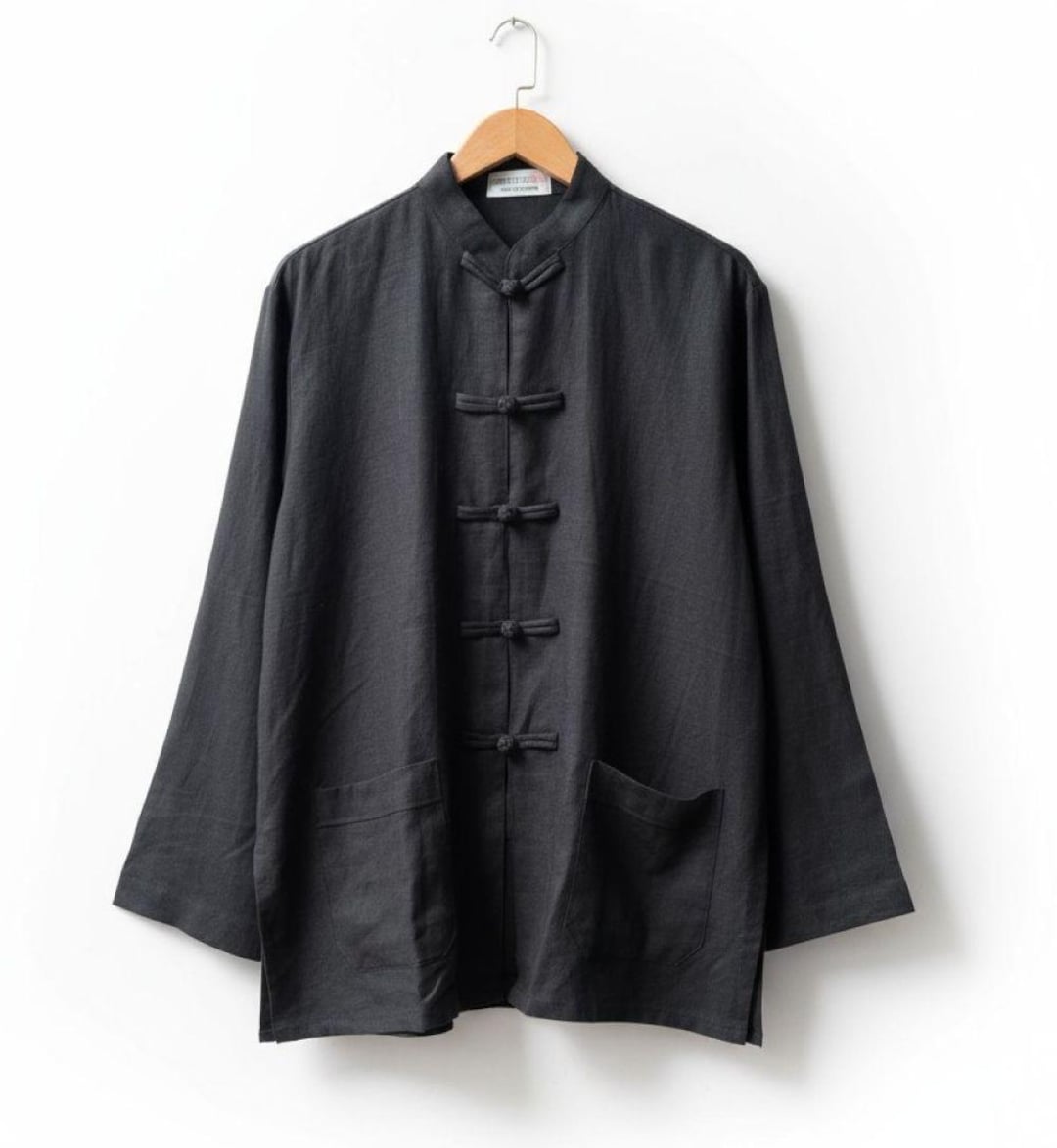 Unisex Linen Tang Style Blouse | Traditional Chinese Frog Button Shirt ...