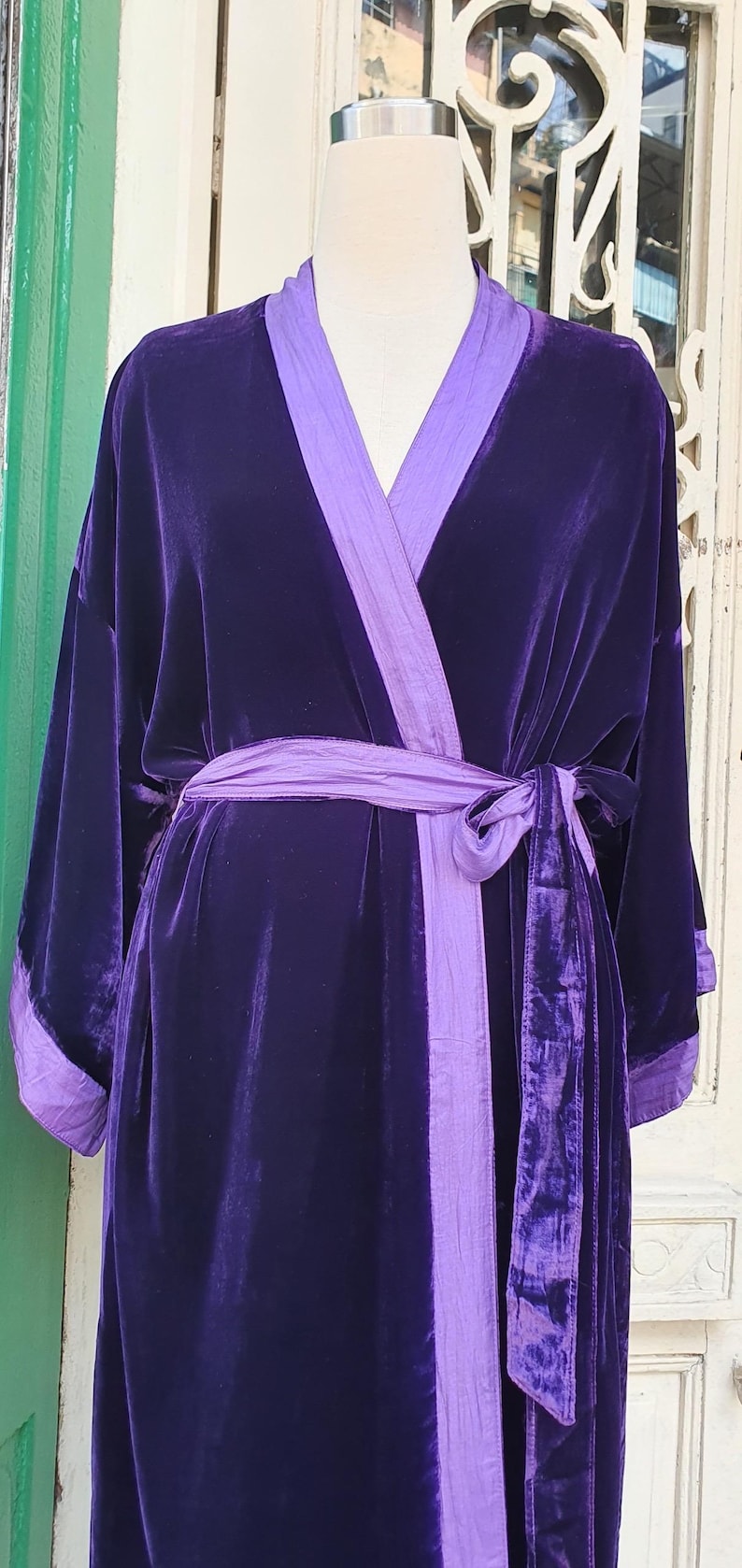 Reversible Silk/velvet Robes Handmade in Vietnam, Long Silk Velvet ...