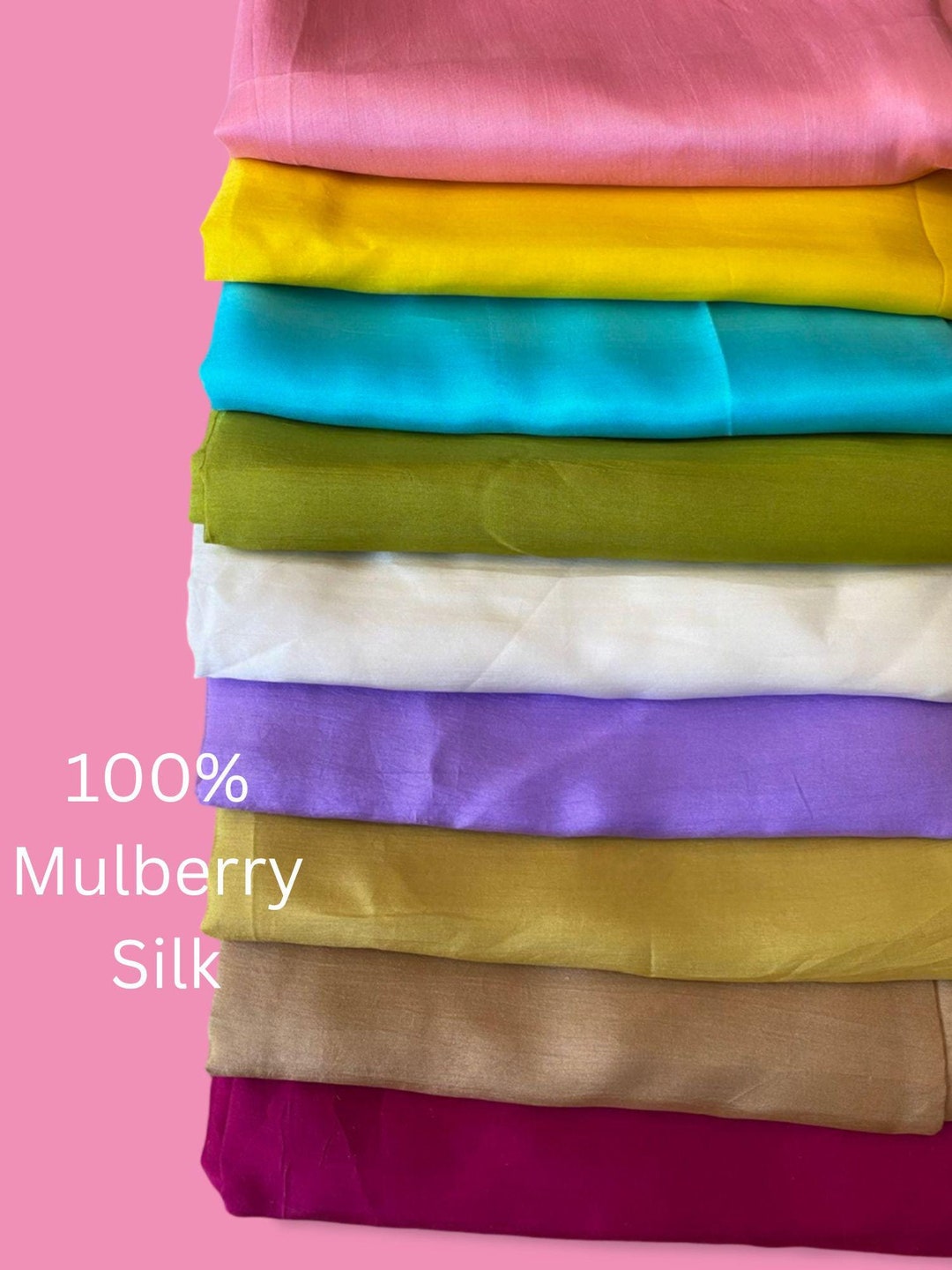 80+ Colors Mulberry Silk Fabric by the Yard/meter, 100% Vietnam Natural ...