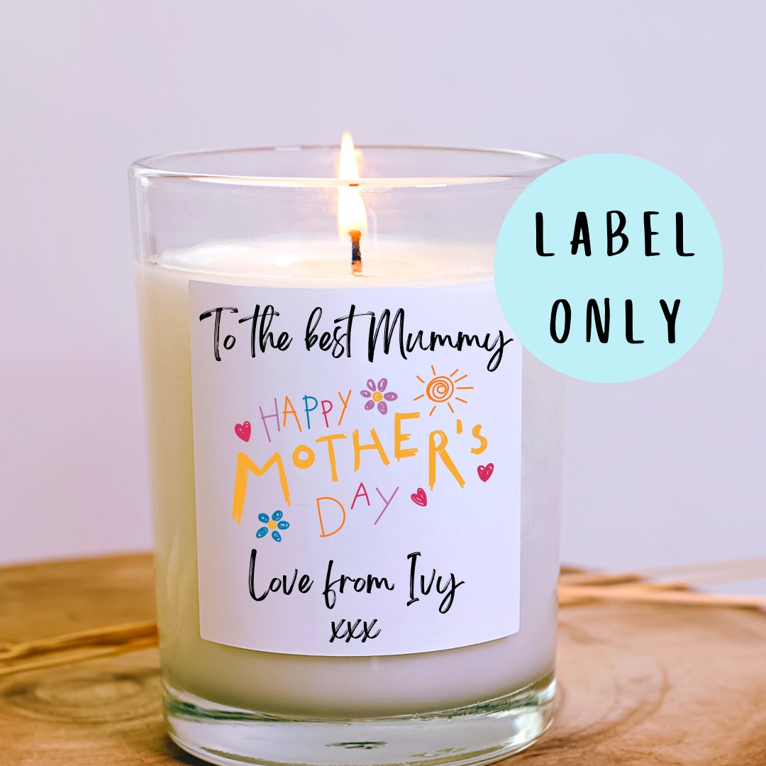 Personalised Mother's Day Candle Label, Personalised Mother's Day Gift ...