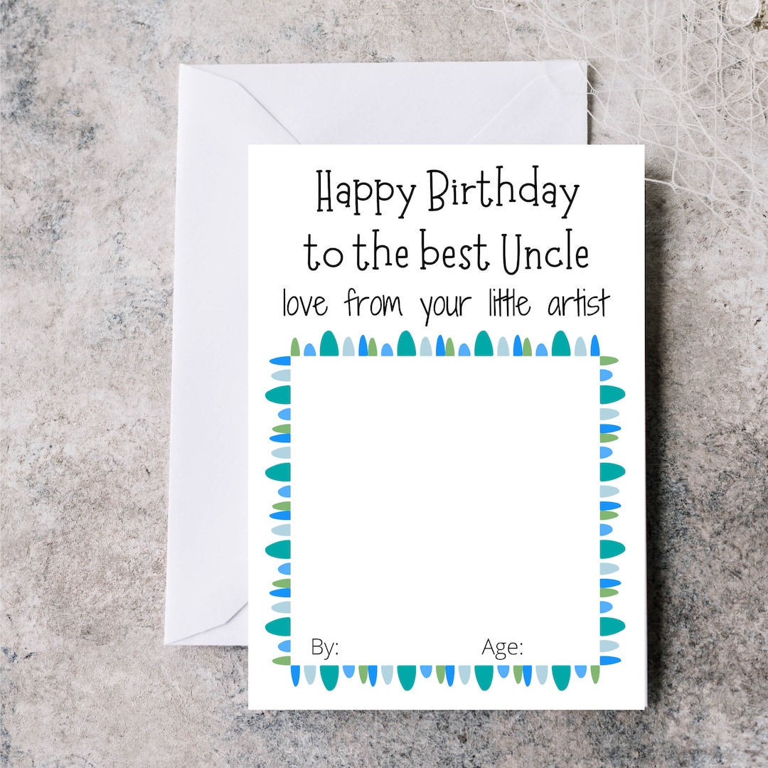 Draw Your Own Birthday Card for Uncle, Cute Birthday Card for Uncle ...