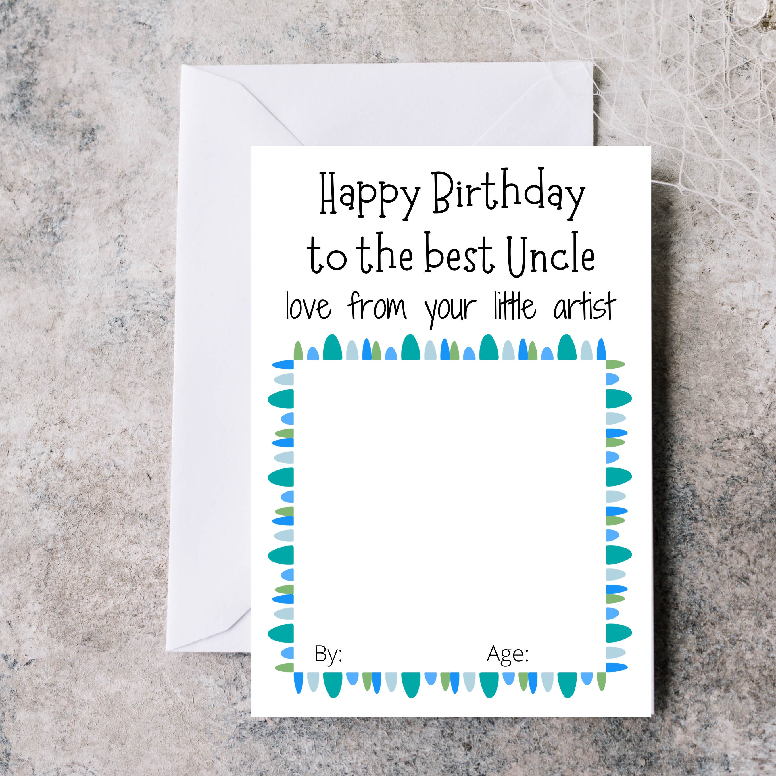Draw Your Own Birthday Card for Uncle Cute Birthday Card for - Etsy