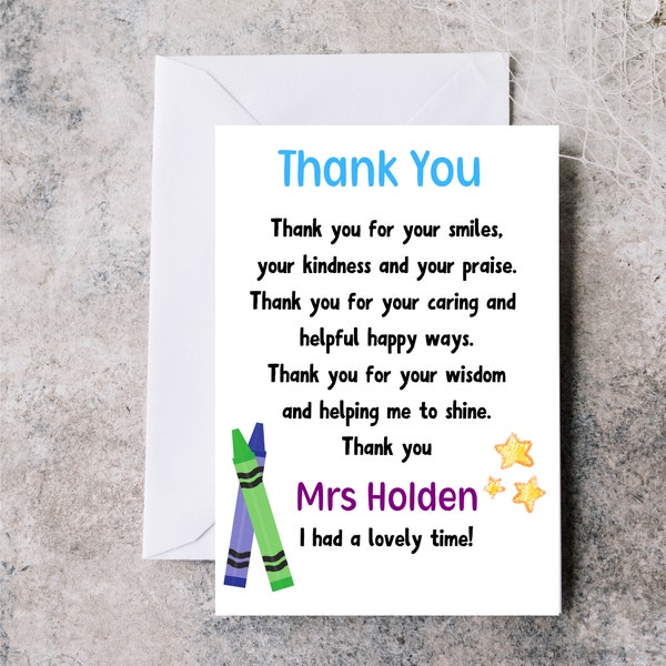 Teacher Assistant Poem - Etsy UK