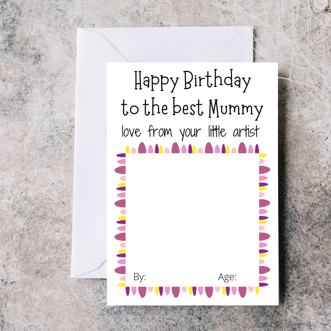 Draw Your Own Birthday Card for Mummy, Keepsake Birthday Card for Mummy ...