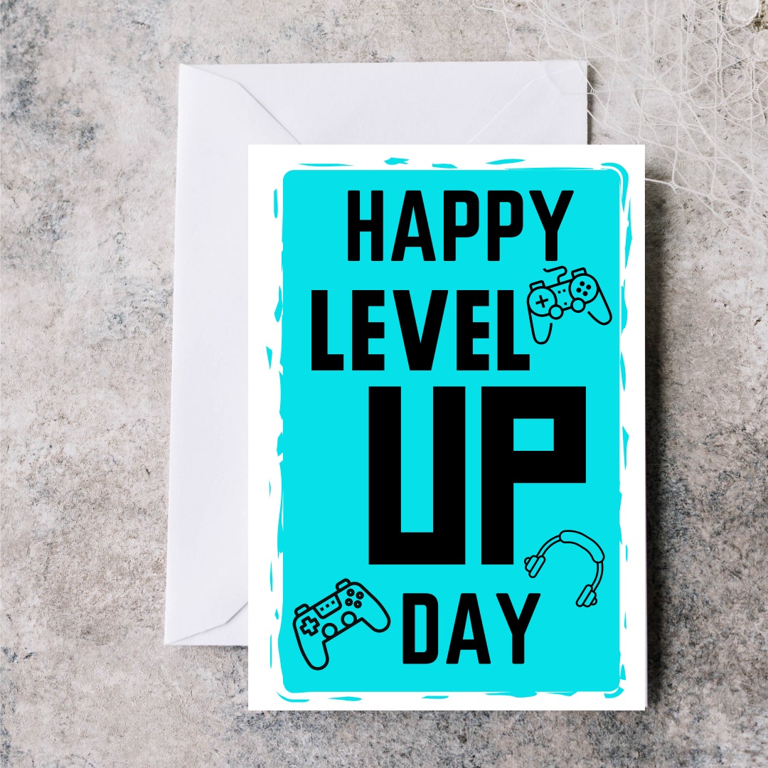 Happy Level up Day, Birthday Card for Gamer, Card for Gamer, Gamer ...