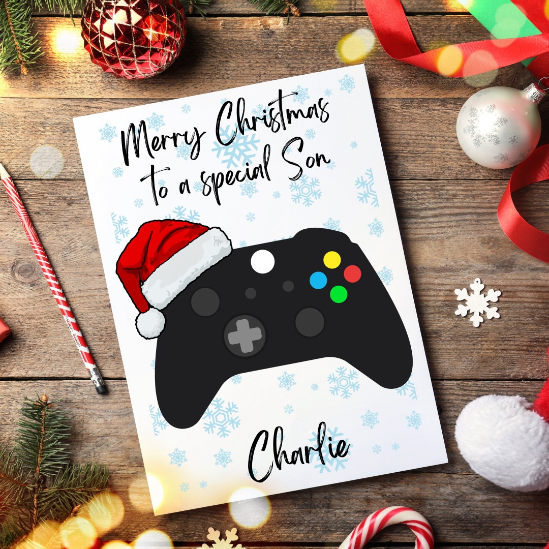 Personalised Gamer Christmas Card for Son, Son Christmas Gamer Card ...