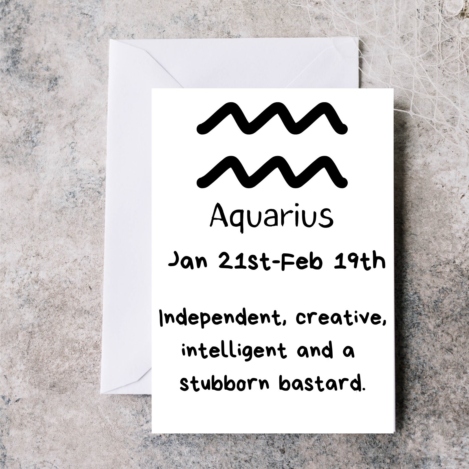 Aquarius Birthday Card, Funny Birthday Card for Aquarius, Aquarius ...