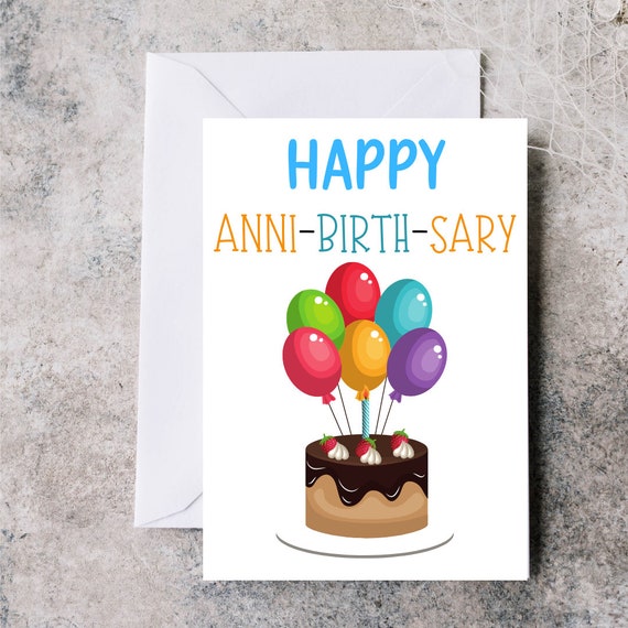 Happy Birthday Card Happy Anni-birth-sary Anniversary of Day - Etsy Canada