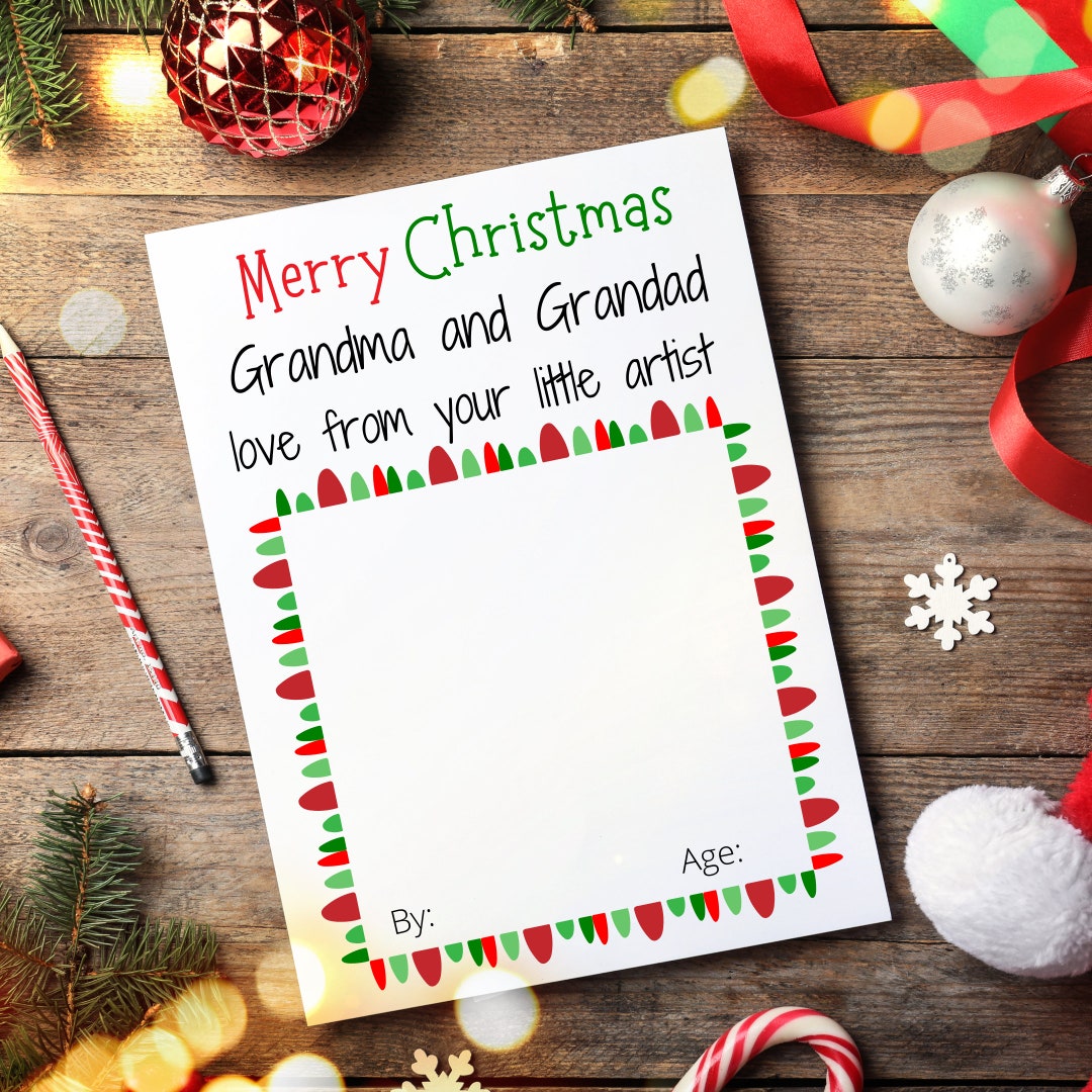 Draw Your Own Christmas Card for Grandma and Grandad, Grandma and ...