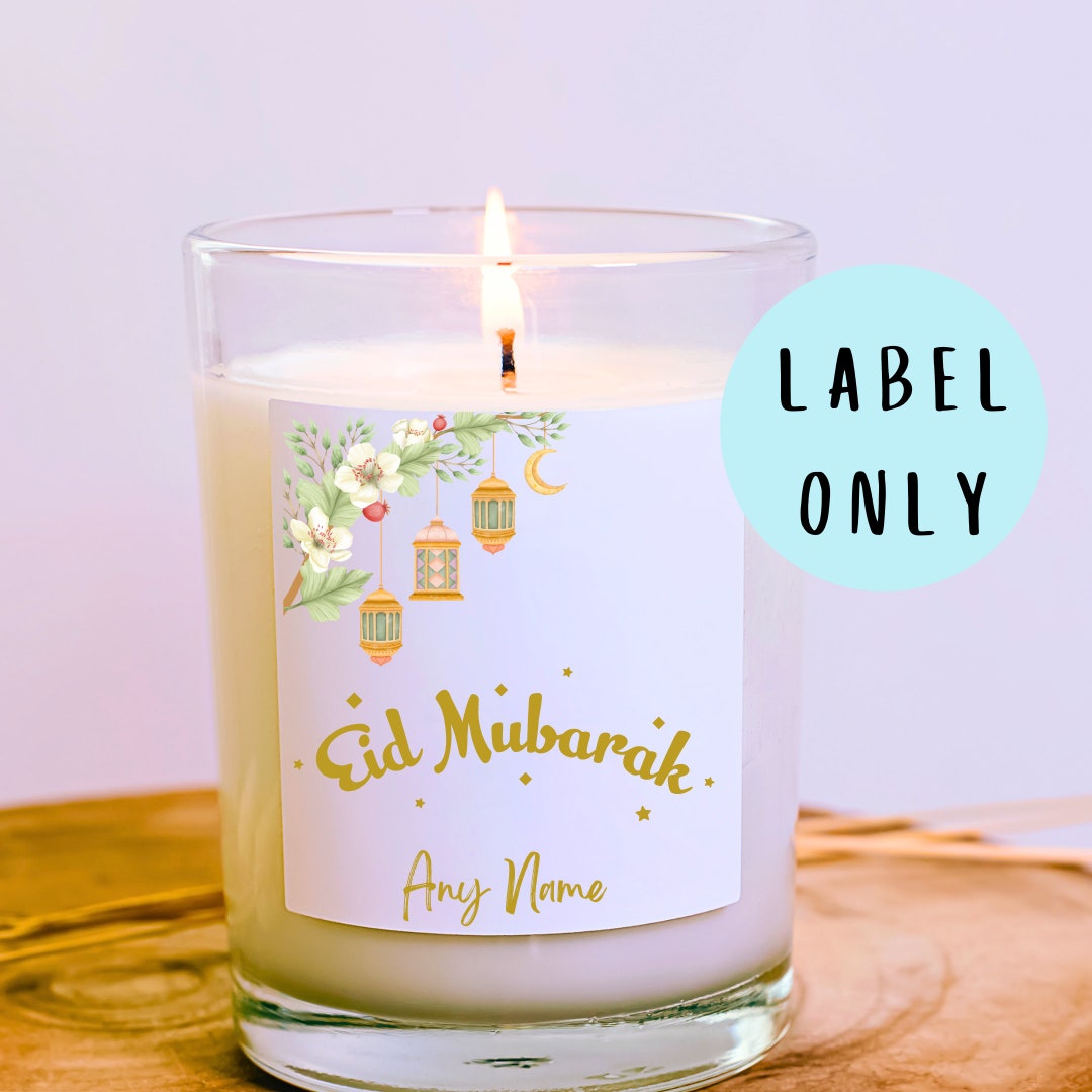Personalised Eid Mubarak Candle Label, Personalised Eid Gift, Eid ...