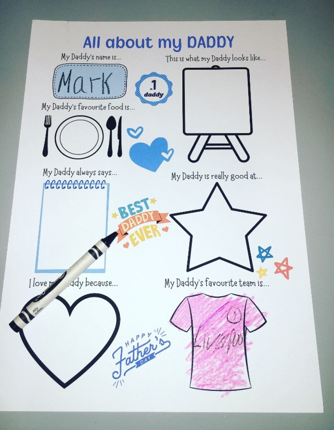 All About My Daddy Fill in Printable Template Father's - Etsy