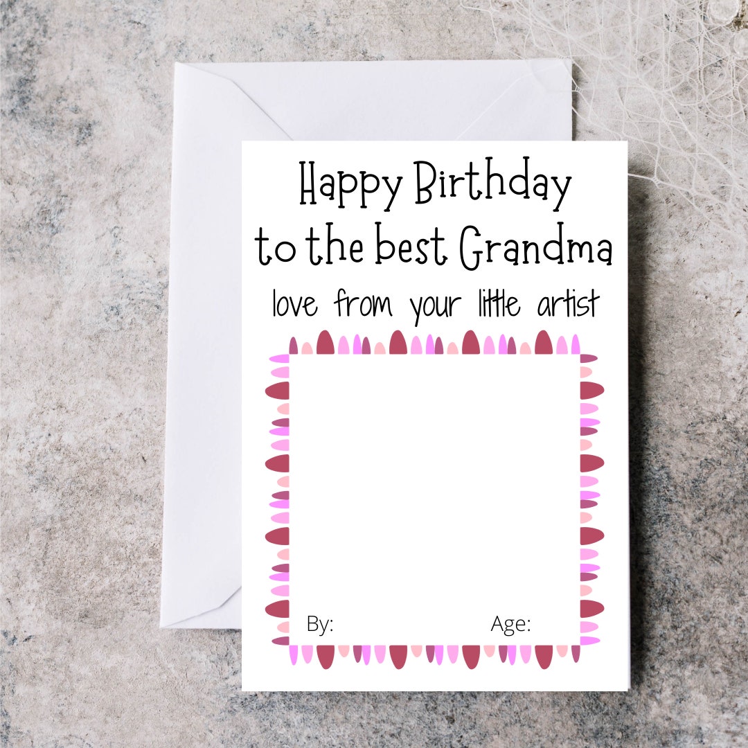 Draw Your Own Birthday Card for Grandma, Keepsake Birthday Card for ...