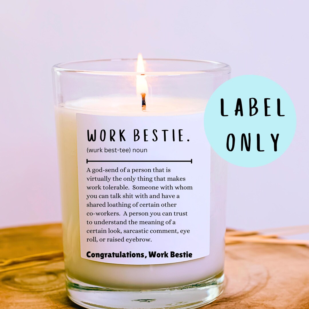 Candle Label for Work Bestie, Personalised Gift for Work Bestie, Work ...