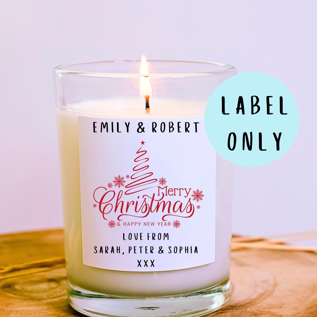 Personalised Candle Label, Personalised Christmas Gift, Candle Label ...