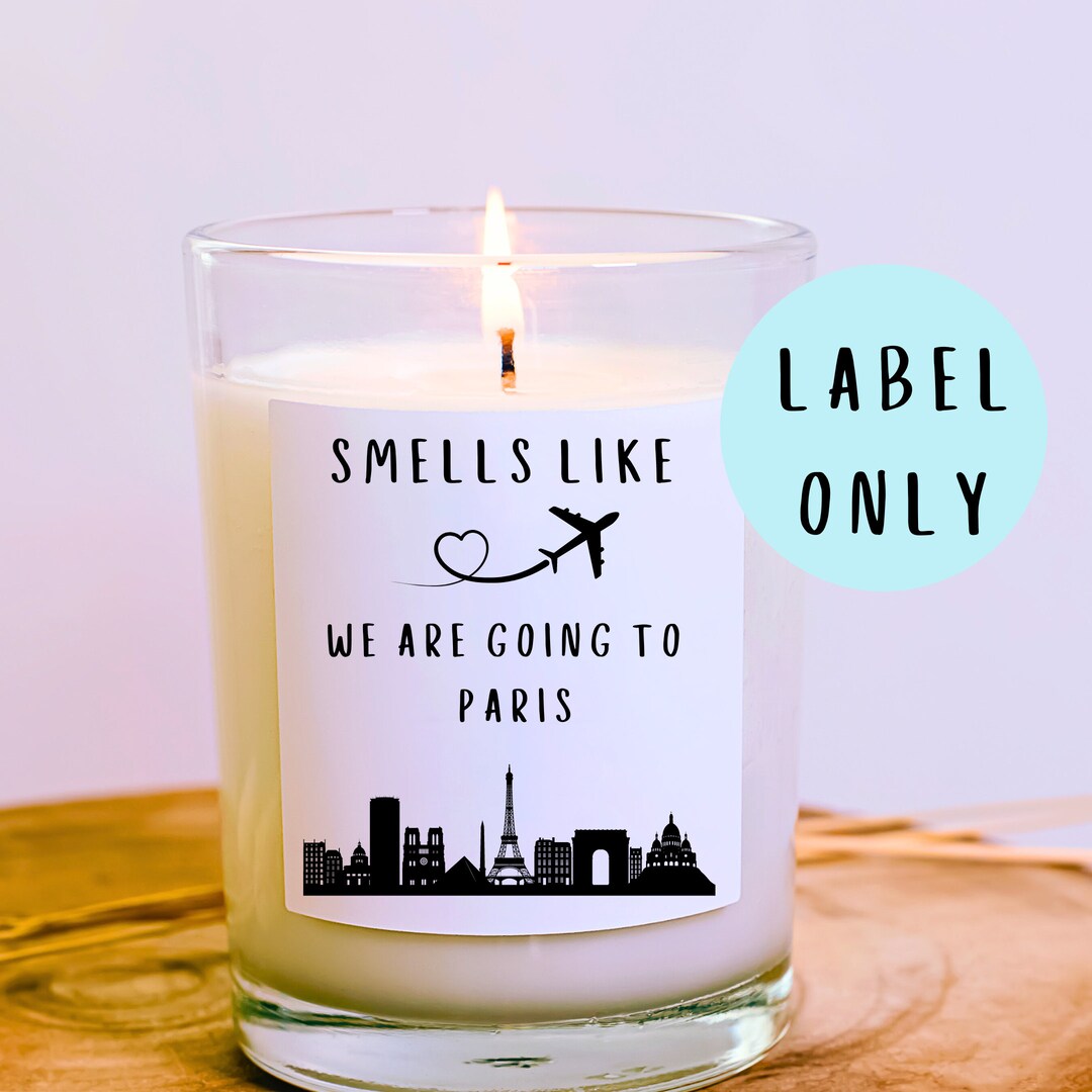 Paris Candle Label, Paris Gift Reveal Label, Paris Candle, We Are Going ...