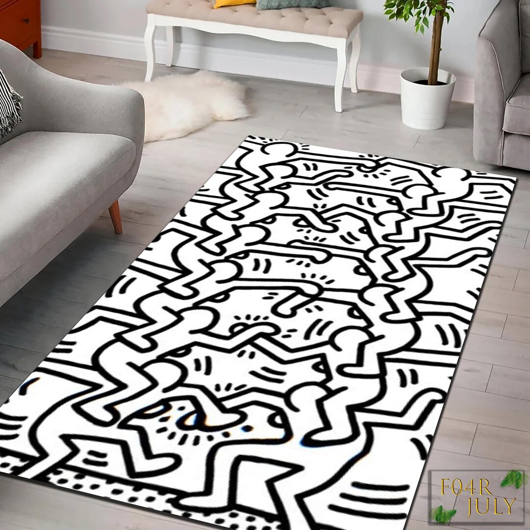 Keith Haring Dancing Rug 107 Keith Haring Dancing Cool Rug - Etsy