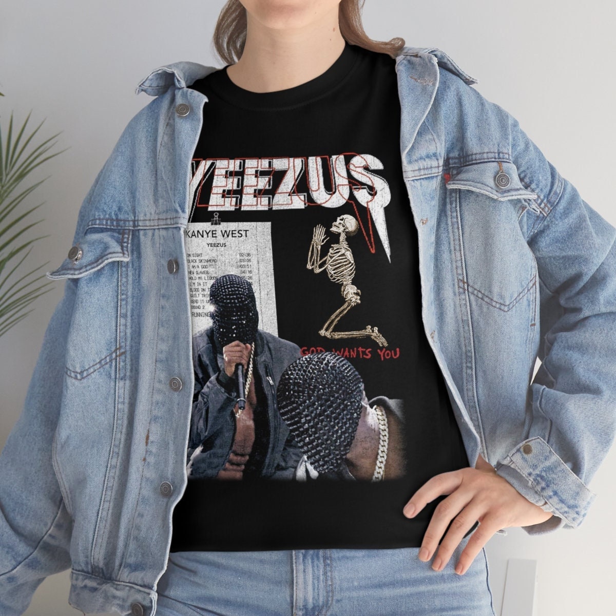 Yeezus Shirt Kanye West Printed Graphic Tee Kanye West - Etsy UK