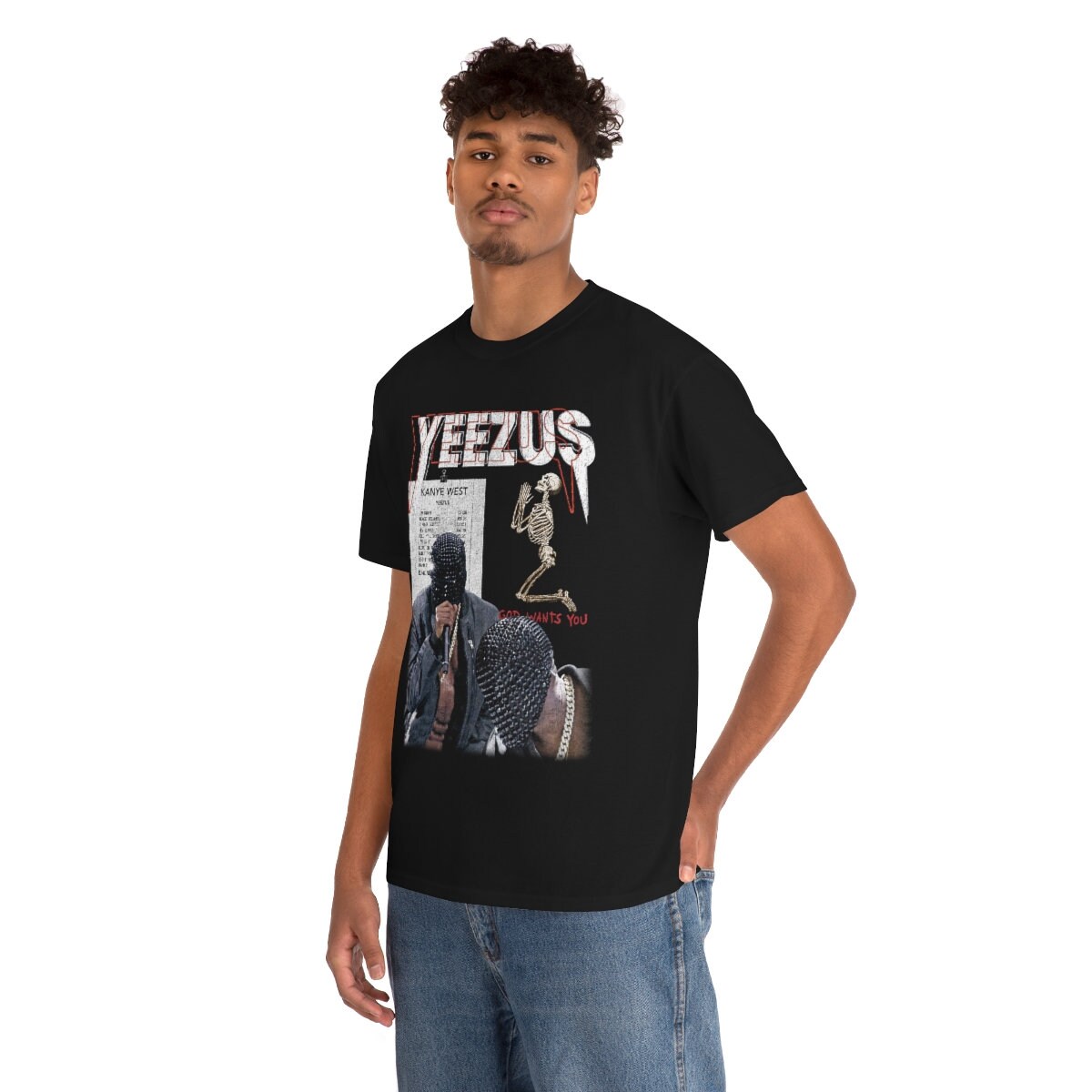 Yeezus Shirt Kanye West Printed Graphic Tee Kanye West - Etsy UK