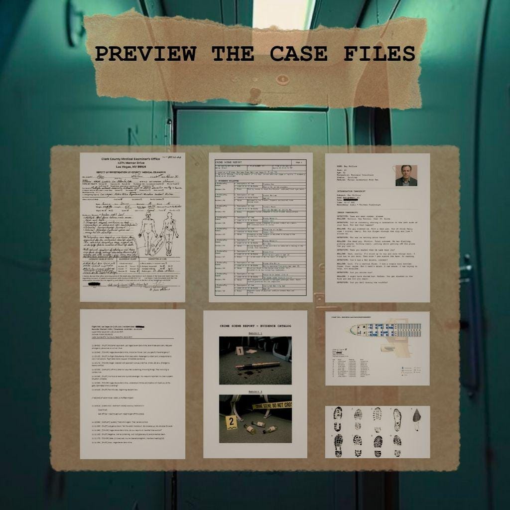 In-flight Death | Printable Murder Mystery Cold Case File | Murder Mystery Game Digital Download ...