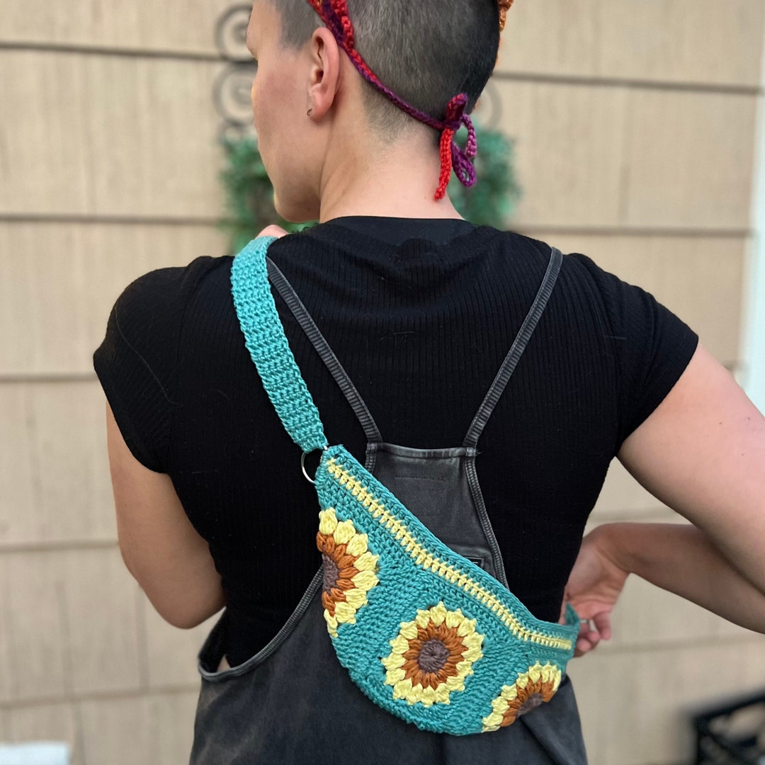 Crochet Crossbody Bag, Belt Bag, Handmade, Fanny Pack, Pride Flag ...