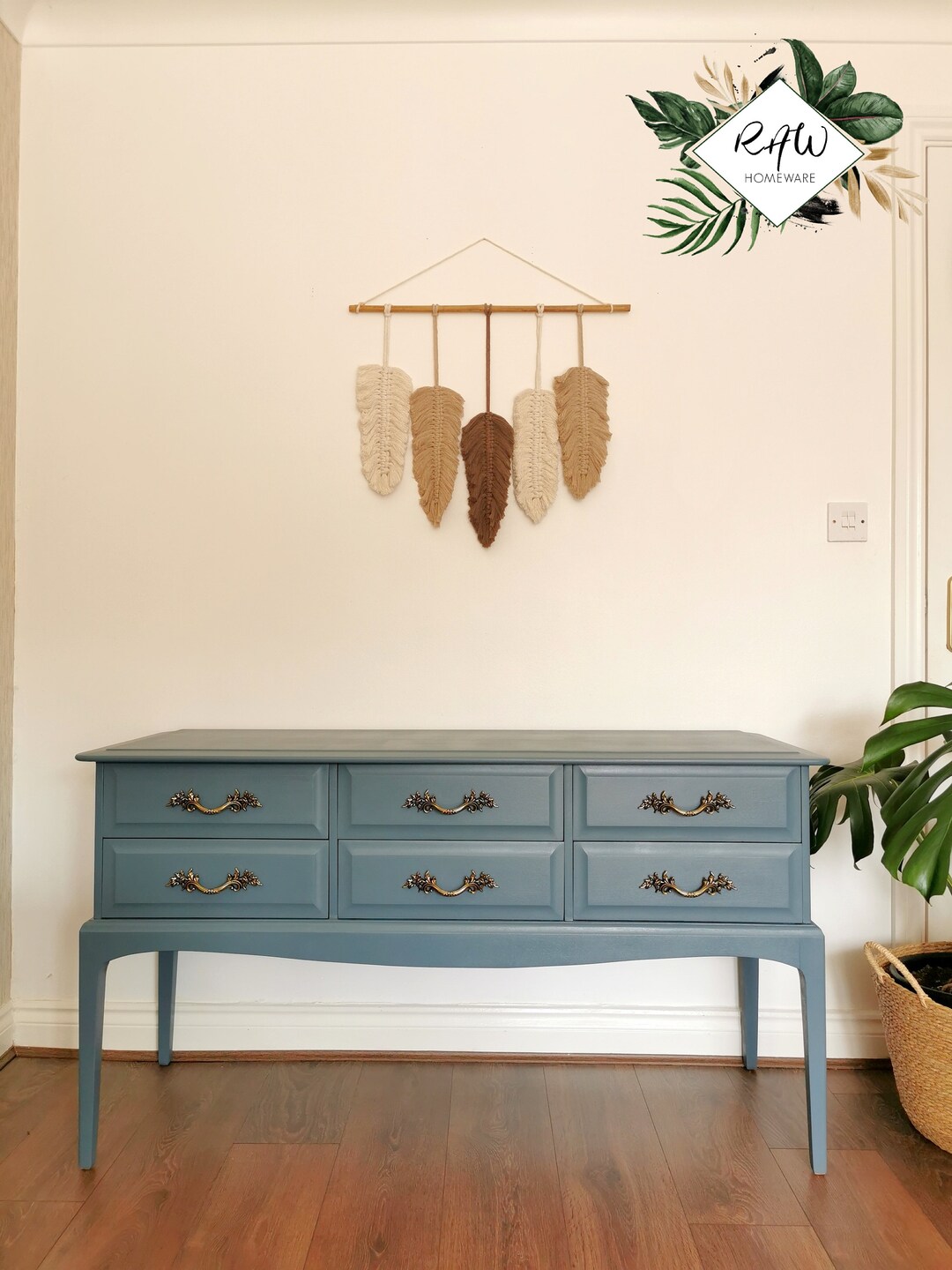 Rawhomeware Renovated Stag Sideboard Stormy Skies Blue With Luxury ...