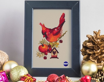 Christmas Bird Cardinals, Cardinal Table Runner Pattern, Poinsettia ...