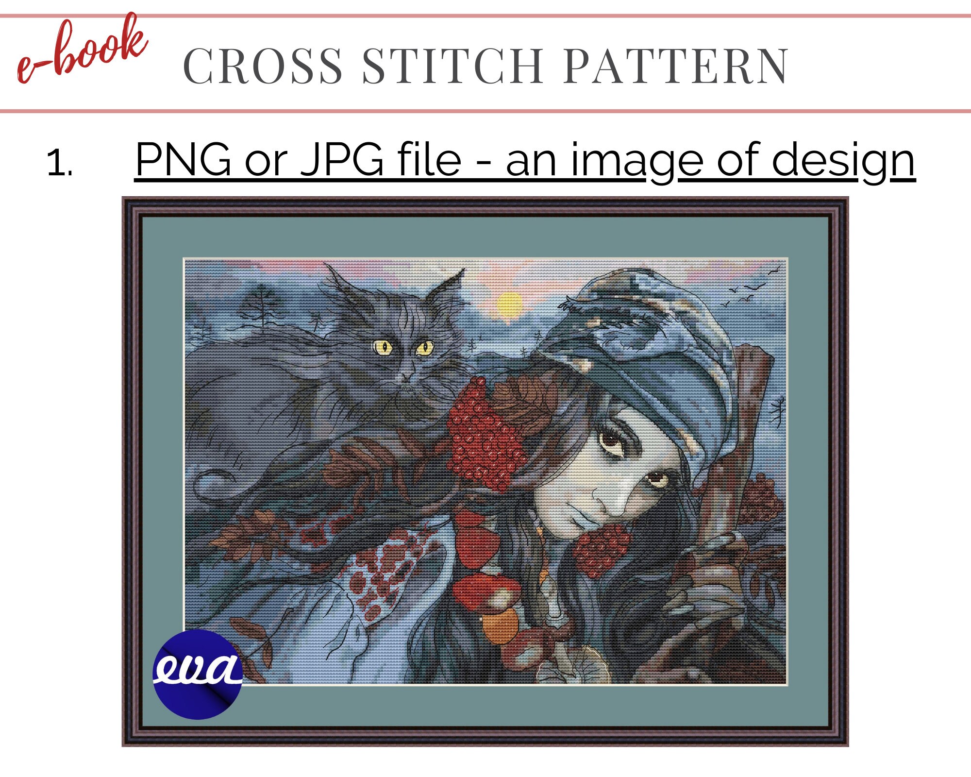 Witch Cross Stitch Pattern, Witch Cross Stitch Chart, Instant Download ...