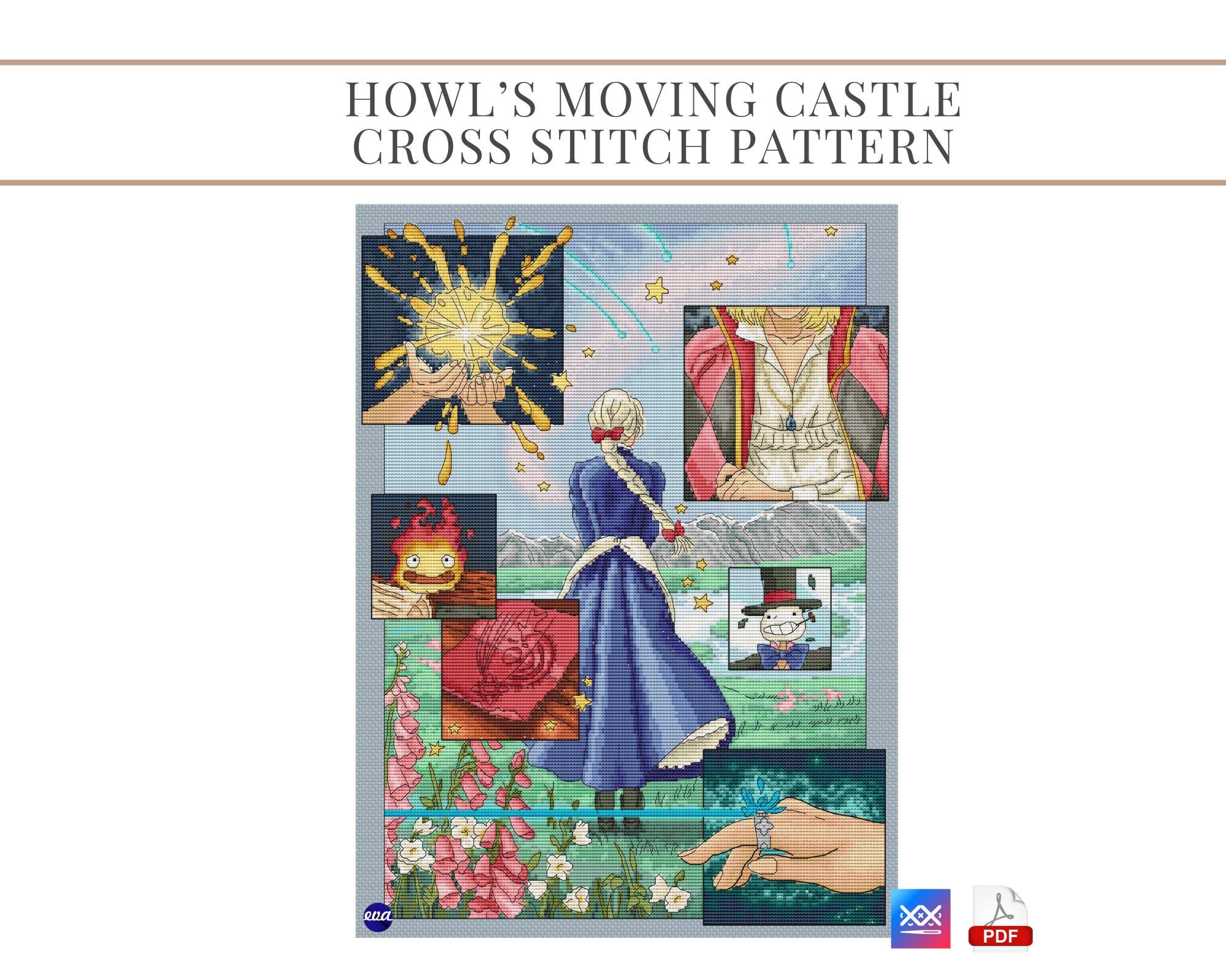 Howl's Moving Castle Cross Stitch Pattern: Counted Embroidery Chart ...
