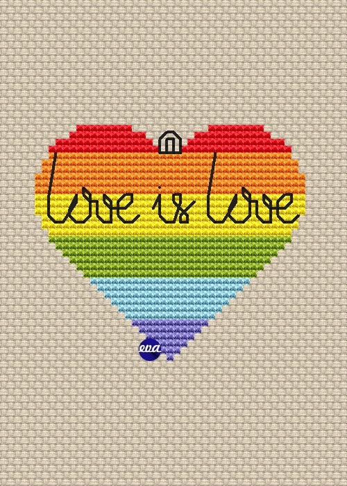 Cross Stitch Pattern, Rainbow Heart, Xstitch Chart, Instant Download ...