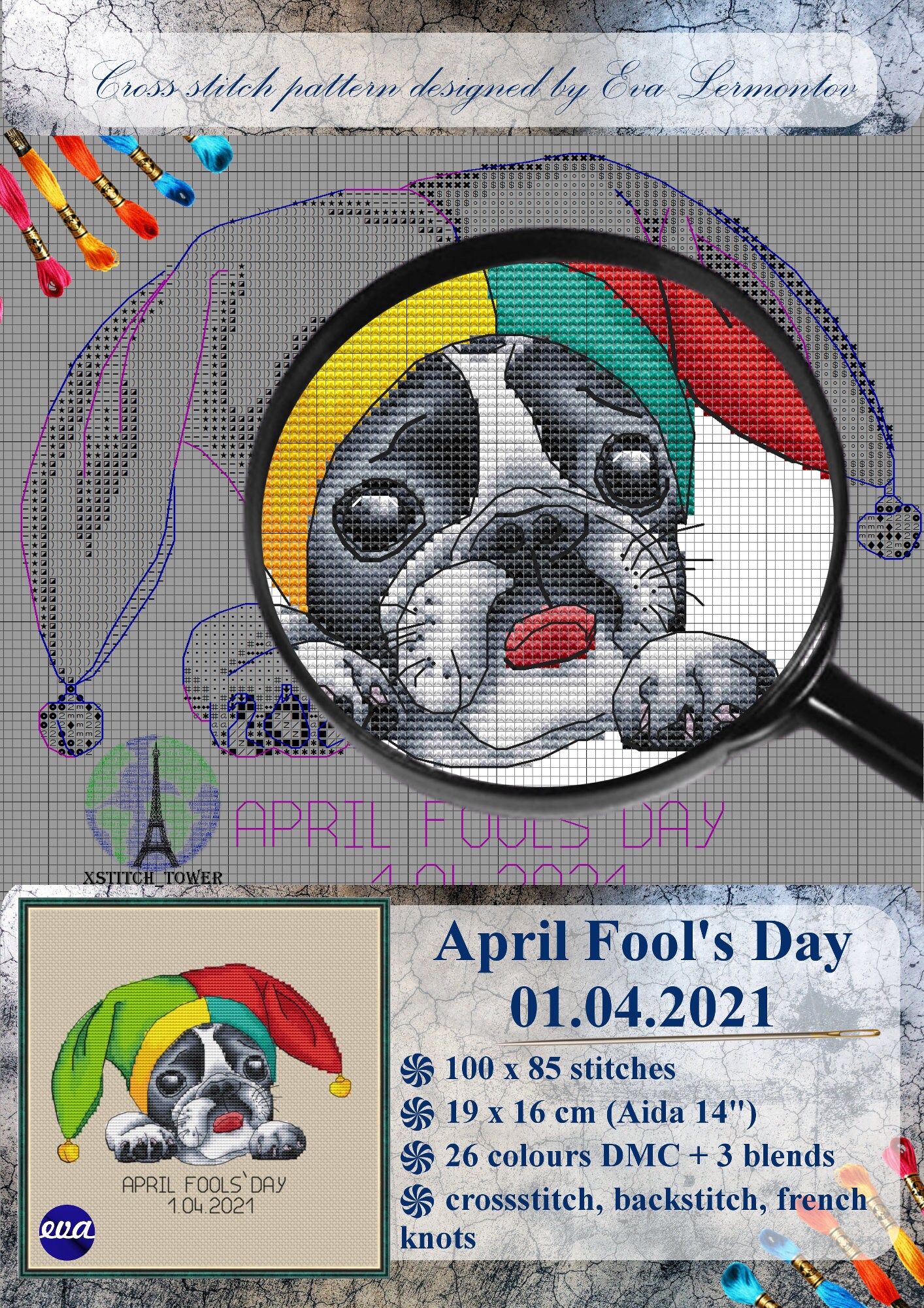 Cross Stitch Pattern "april Fools Day 2021", Xstitch Chart, PDF, SAGA ...