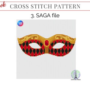 Carnival Mask Cross Stitch Pattern, New Year Mask Cross Stitch Pattern ...
