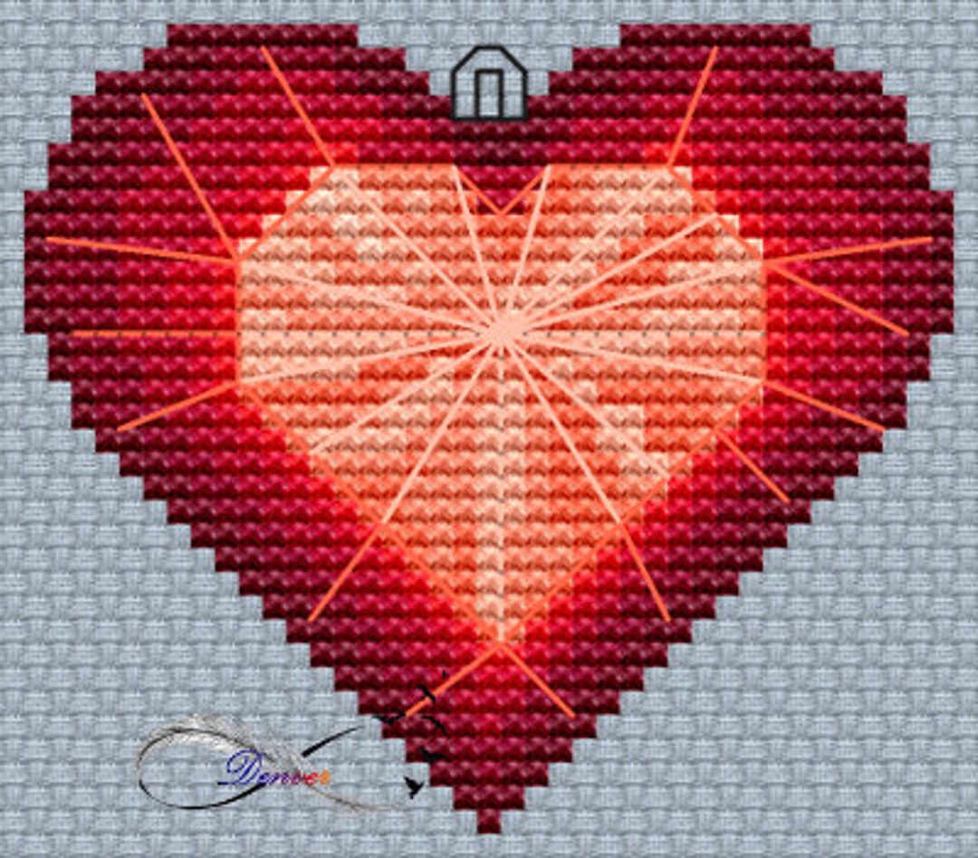 Cross Stitch Pattern "hot Heart", Xstitch Chart, Instant Download ...