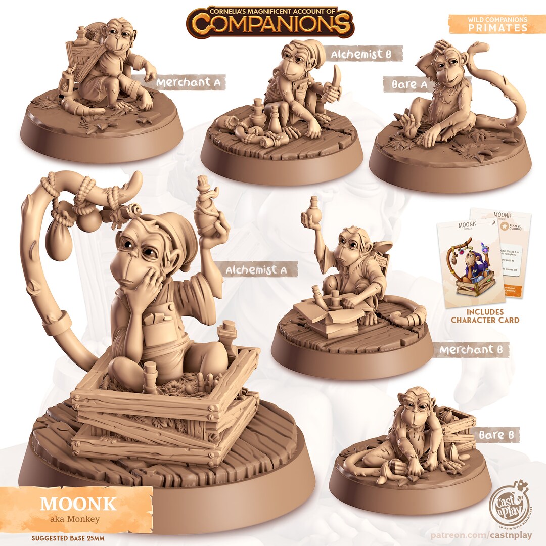 Moonk, the Monkey Companion & Adventurer Cornelia's Companions Cast N ...