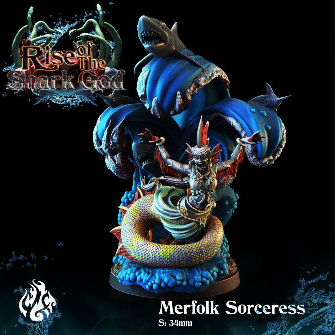 Merfolk Sorceress Rise of the Shark God Crippled God Foundry - Etsy