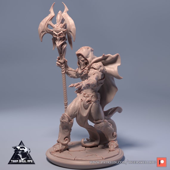 Reanimation Master Miniature Tiger Skull RPG | Etsy
