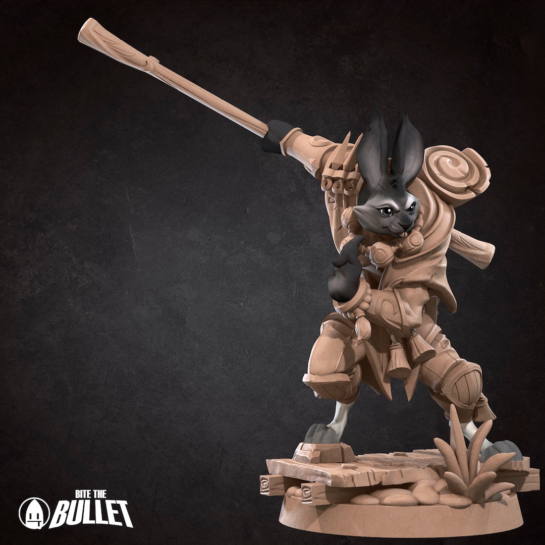 Harengon Monk Bite the Bullet Tabletop RPG Dnd Pathfinder 3D Printed ...