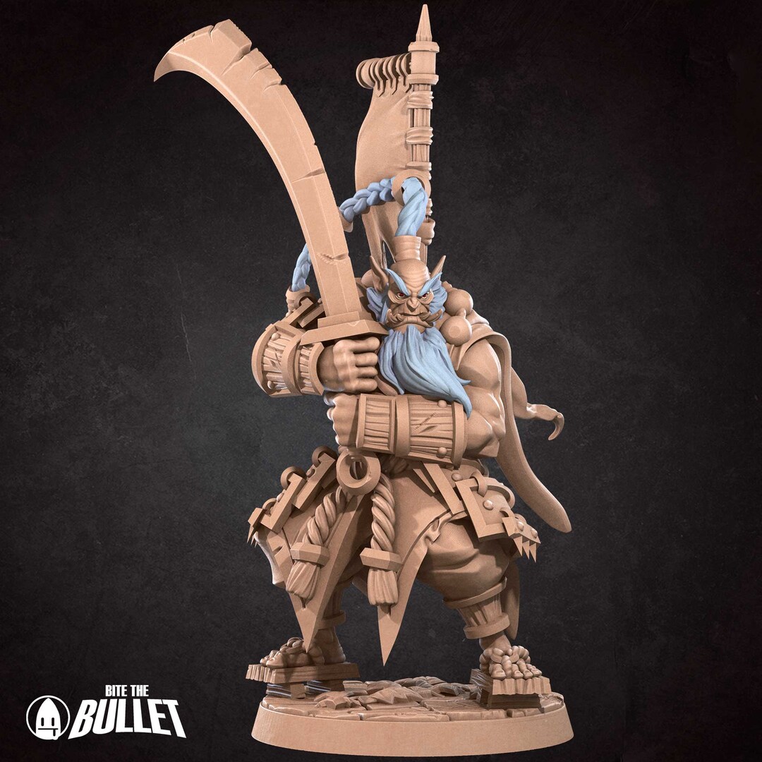 Orc Swordmaster Bite the Bullet Tabletop RPG Dnd Pathfinder 3D Printed ...