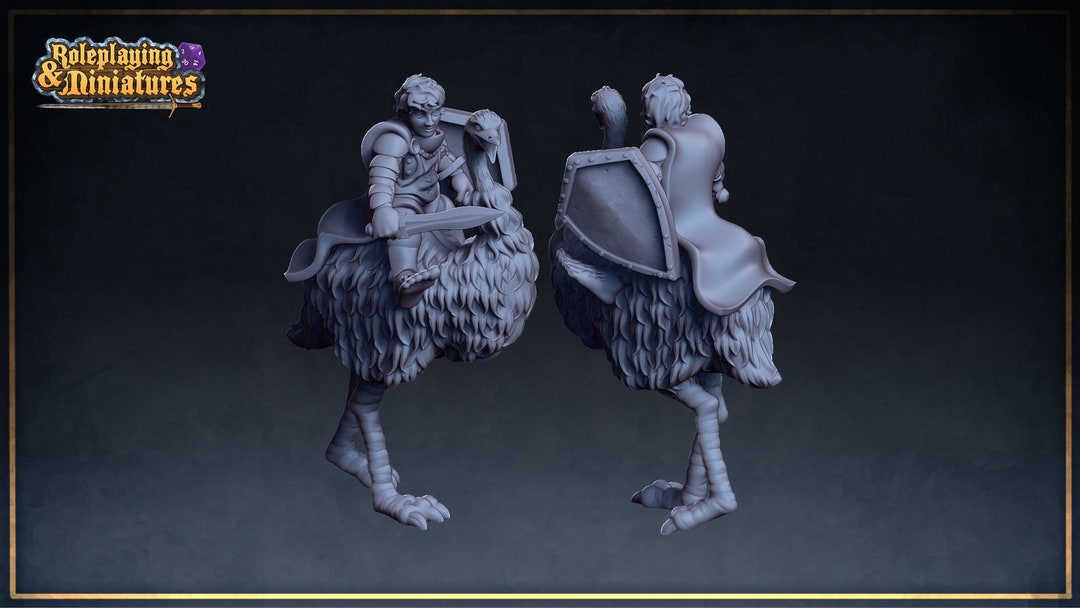 Halfling Cavalier Riding Emu | Roleplaying & Miniatures - Etsy