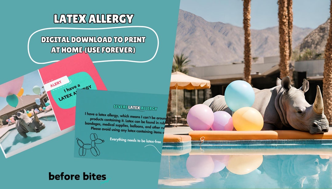 Latex Allergy Cards for Travel, Family Friendly Allergy and Intolerance ...