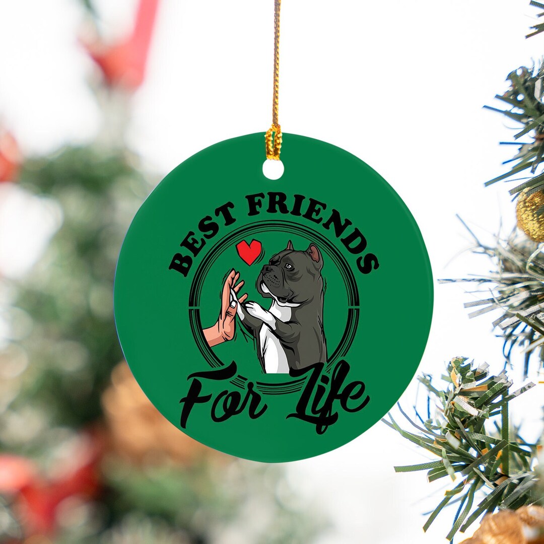 Best Friend for Life American Bully Ceramic Ornament, Gift for Friend ...