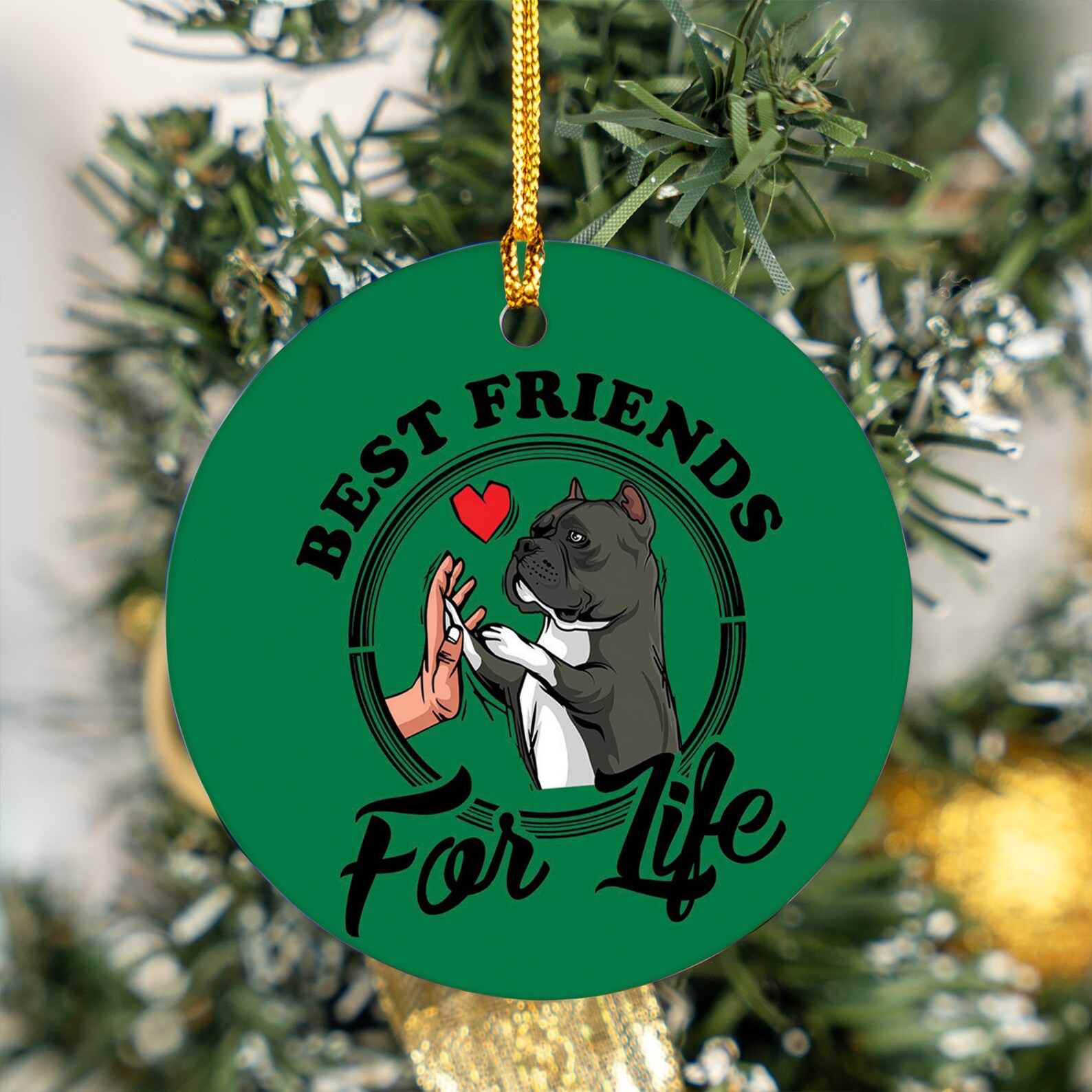 Best Friend for Life American Bully Ceramic Ornament, Gift for Friend ...