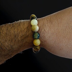 Blue Tiger Eye, Honey Calcite, Coral Jade Bracelet Natural Stones 10mm ...