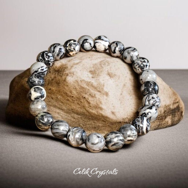 Map Jasper Bracelet Handmade Natural Stone Beads - Etsy