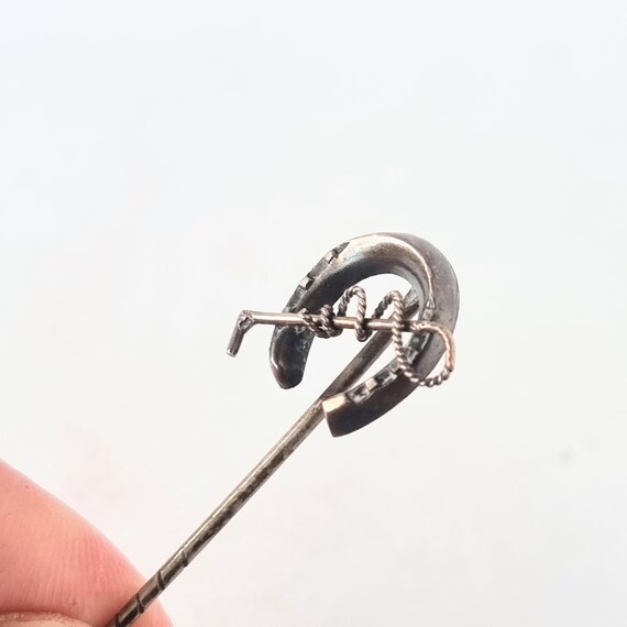 Victorian silver stick pin, horseshoe and crop, possi… - Gem