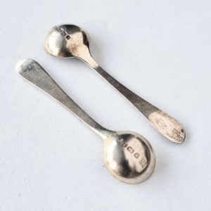 Pair of Antique Sterling Silver Salt Spoons Sheffield 1880. - Etsy