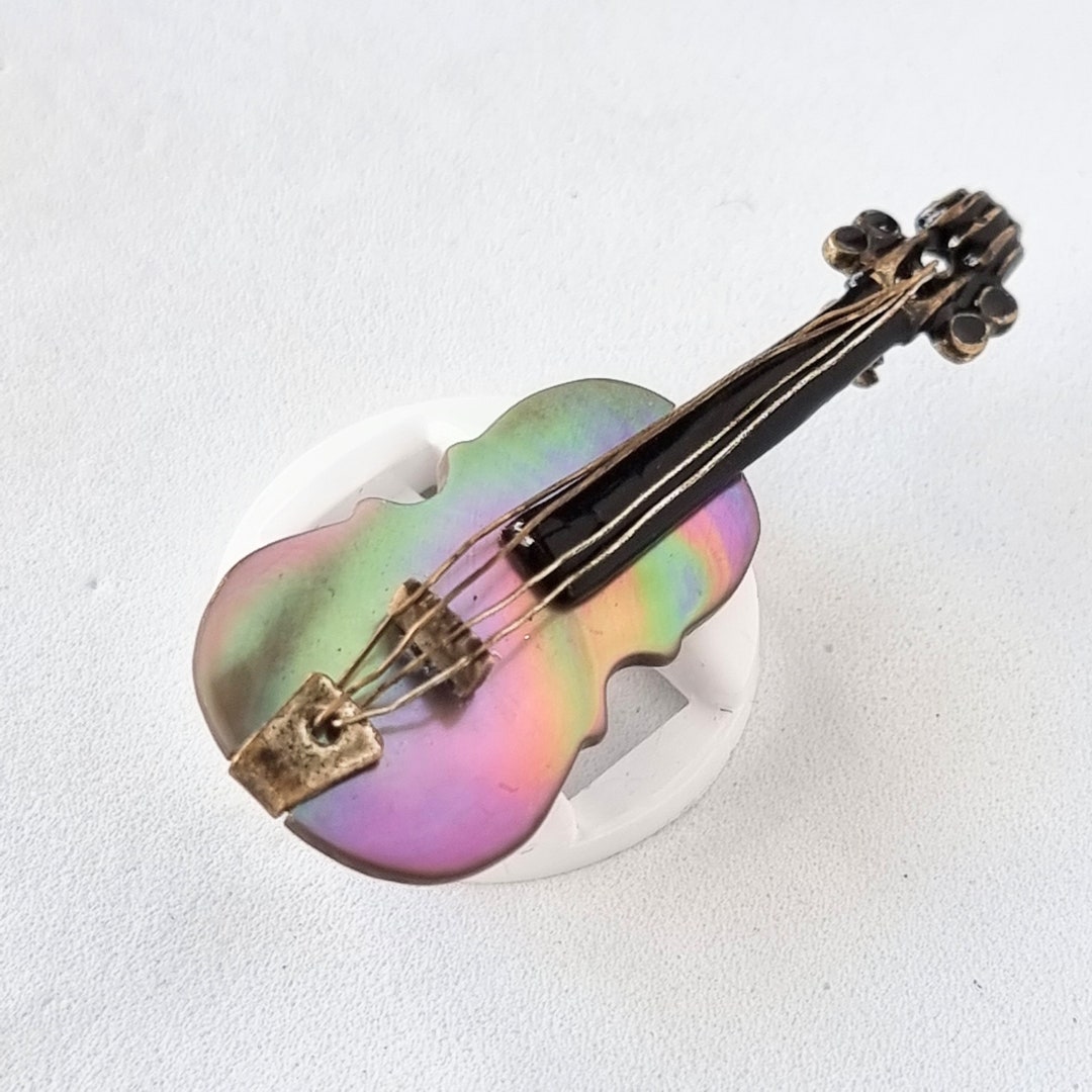 Antique Mother of Pearl and Metal Violin Brooch. KR/1253 - Etsy